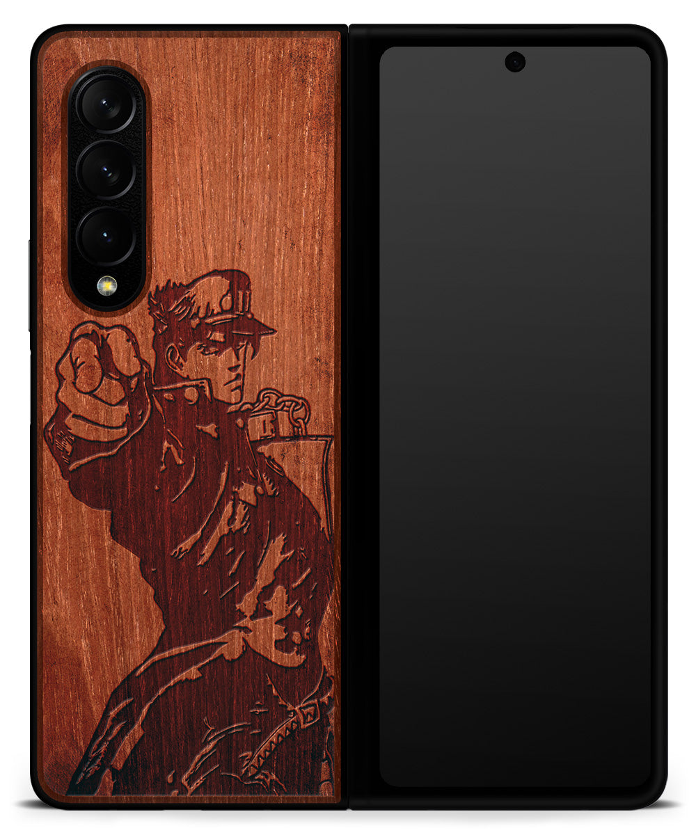 Jotaro - Engraved Wood Case - JoJo's Bizarre Adventure Anime Case
